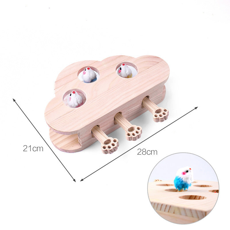 Interactive Wooden Cat Toy Whack-A-Mouse Box – PetBase.au